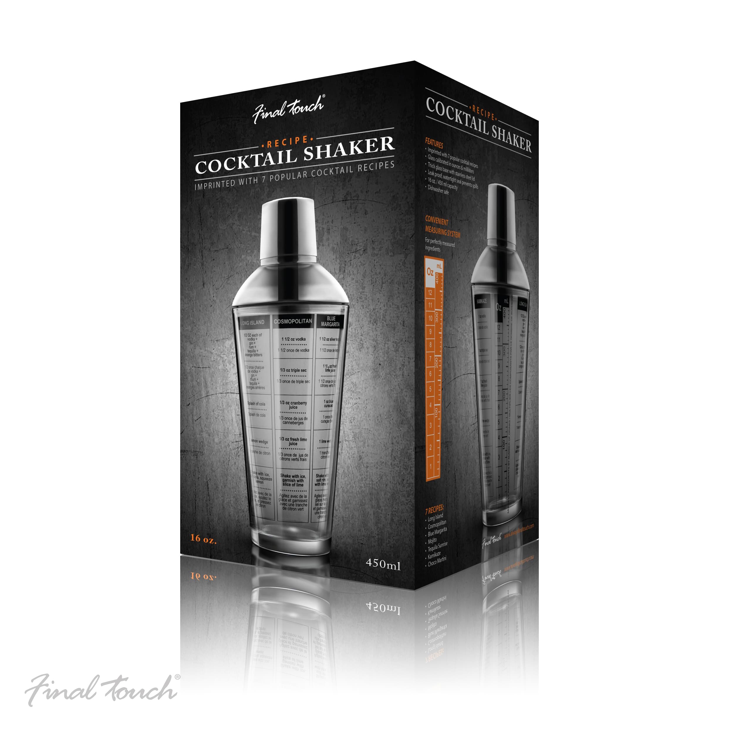 Final Touch Cocktail Shaker And Recipes Cocktail Making Set