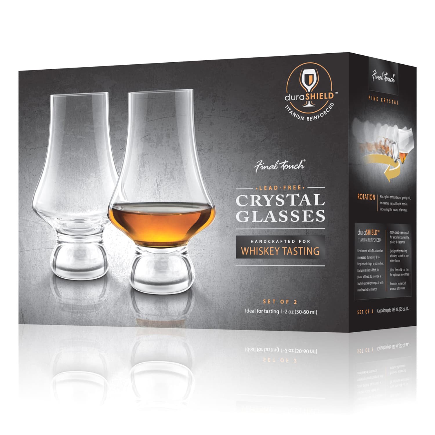 Whisky Tasting Glasses, Lead Free (Set of 2 195ml) by Final Touch