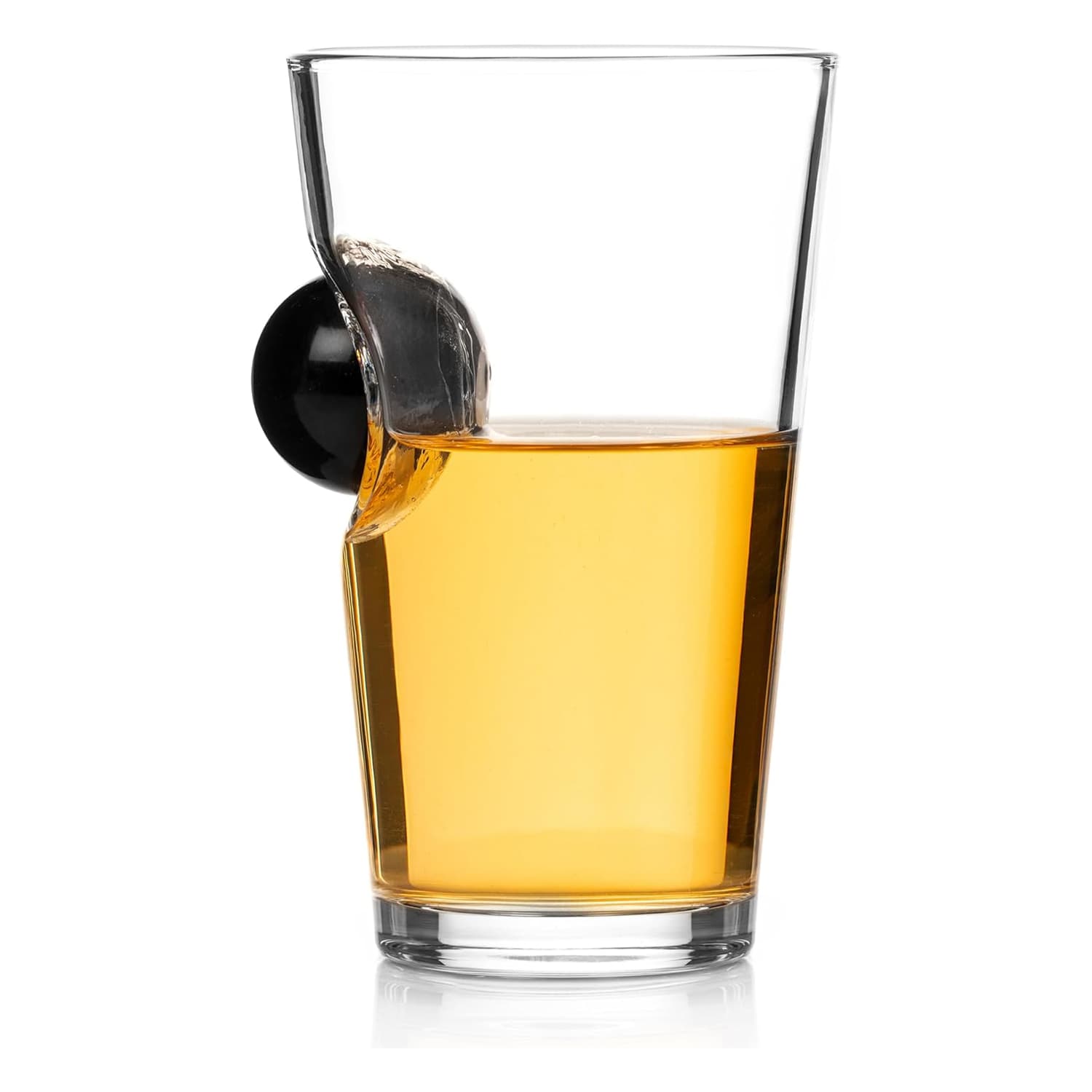 Pool Ball Beer Glass – Handcrafted with Embedded No. 8 Ball
