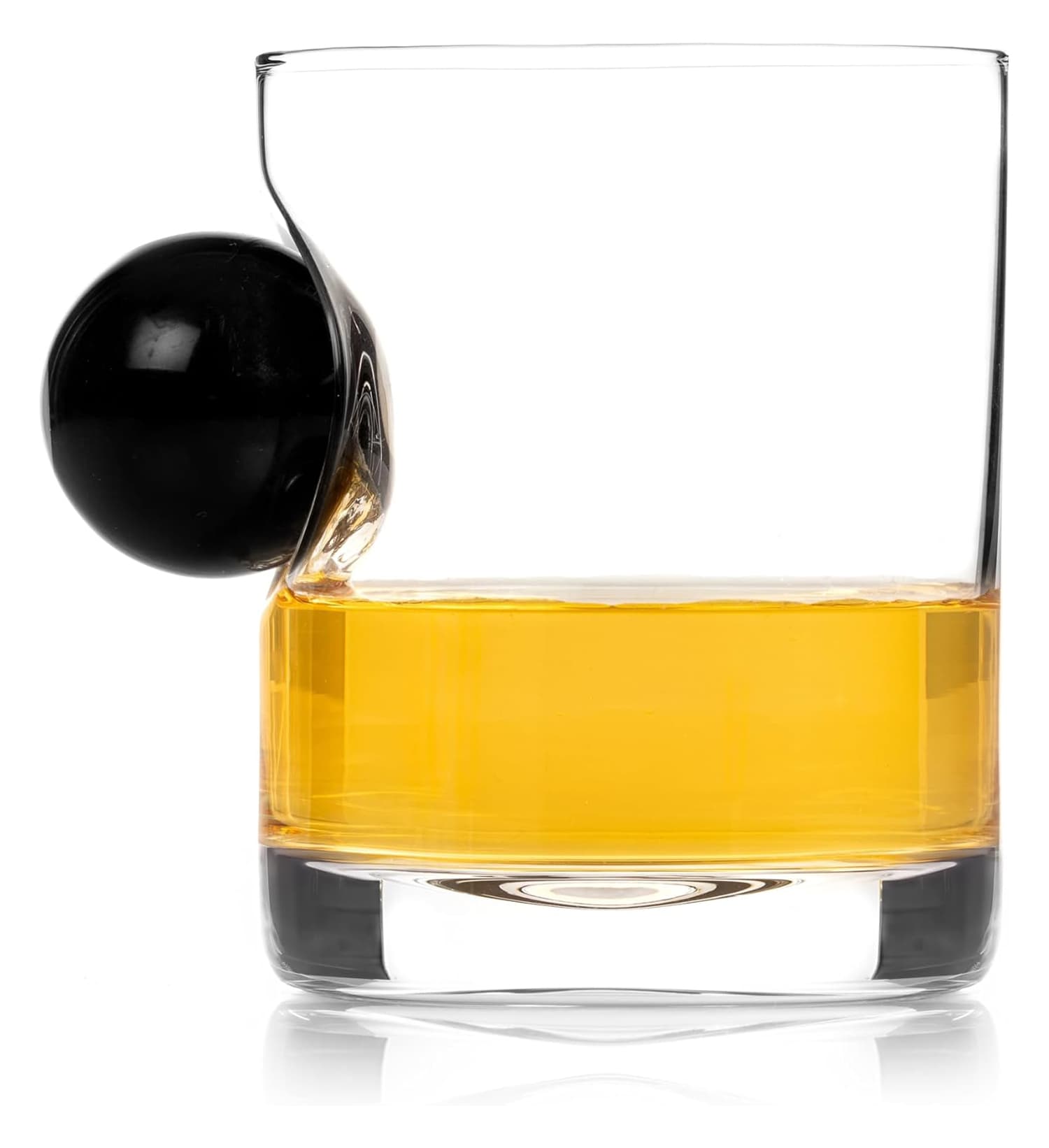 Pool Ball Tumbler Glass – Handcrafted with Embedded No. 8 Ball