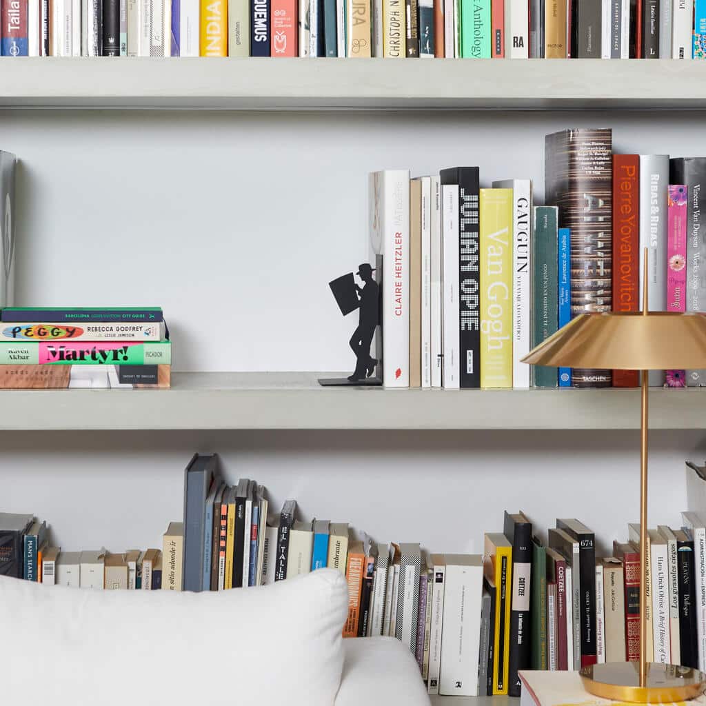 The Reader Metal Bookend with Reading Man Silhouette by Balvi